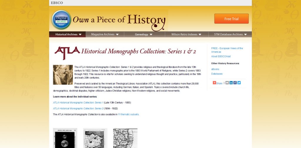 ATLA Historical Monographs Collection Series 1 &2 | مدونة مكتبة ...