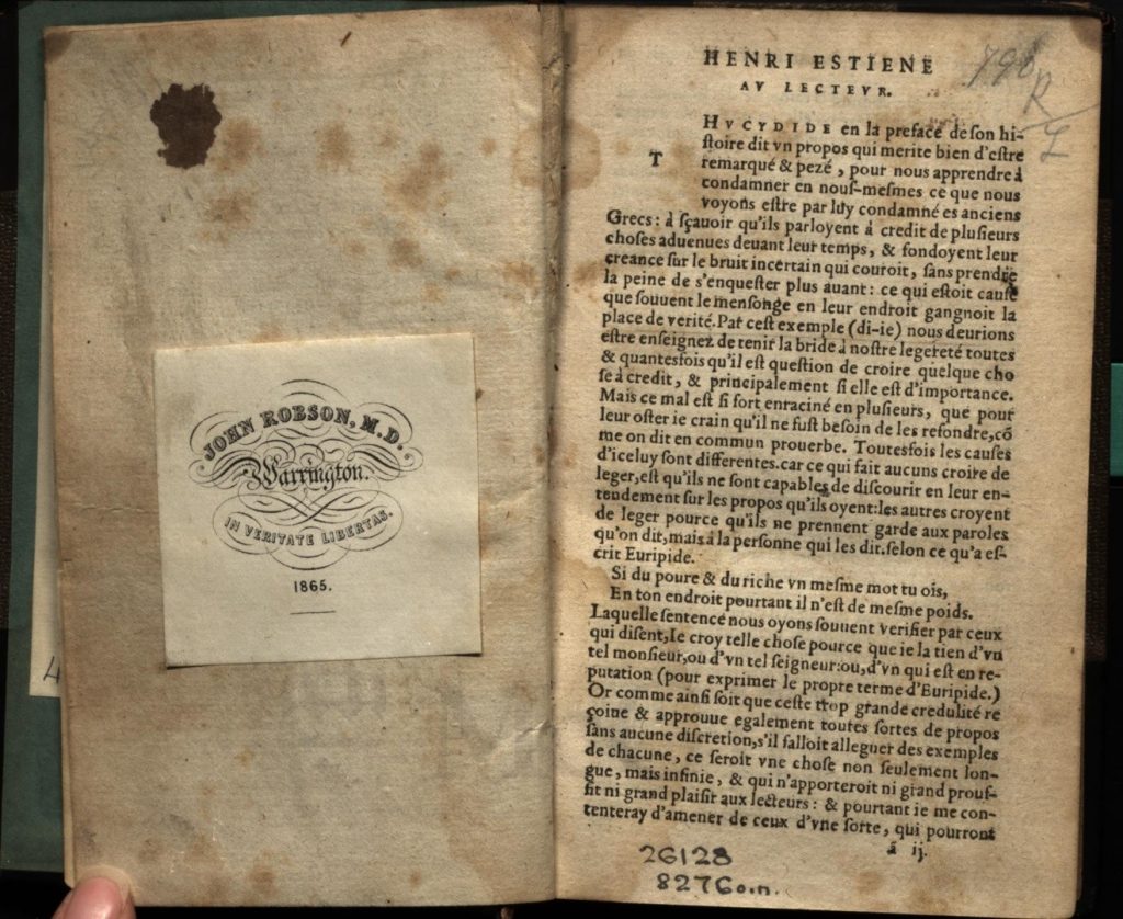 A Forgotten Benefactor: John Robson and his Collection | Rare Books and ...